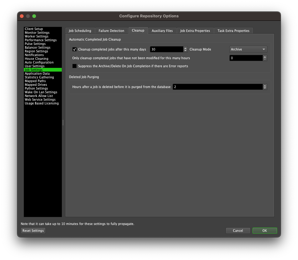 Archiving Jobs — Deadline 10.4.2.2 documentation